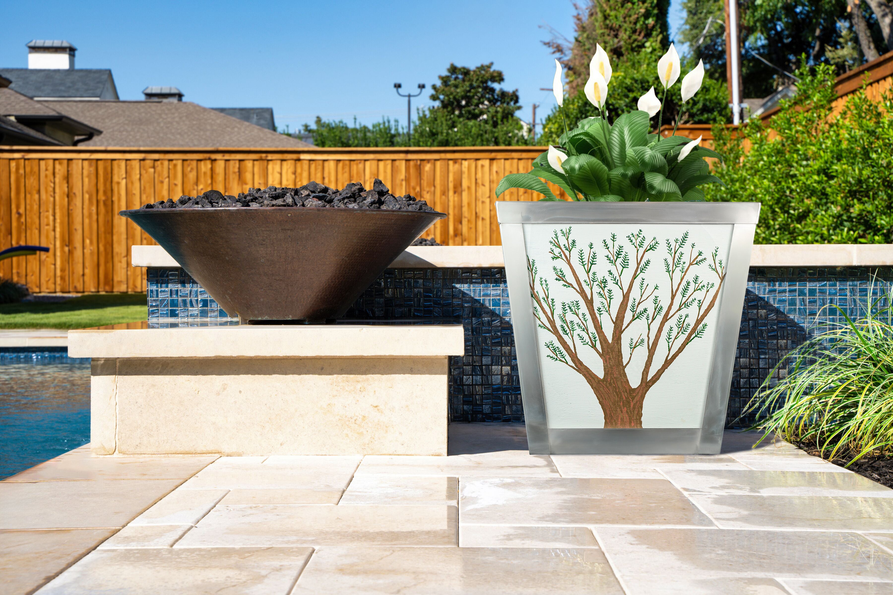 Imperial Salem Tree - Hand-Painted Outdoor Planter || Luxe Planter